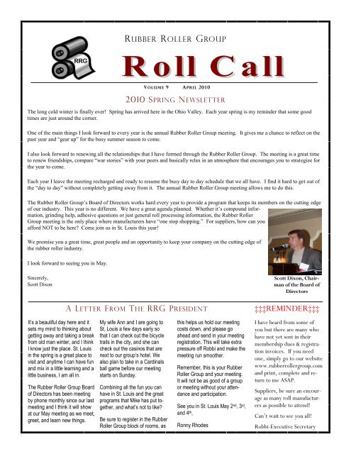 Roll Call - Rubber Roller Group