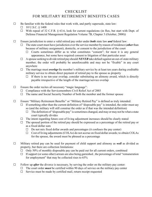 Updated MRB Checklist - Willick Law Group