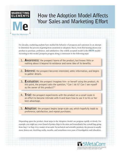 How the Adoption Model Affects Your Sales and ... - 5MetaCom