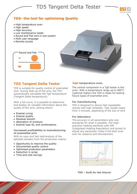 TD5 Tangent Delta Tester - DSE Test Solutions