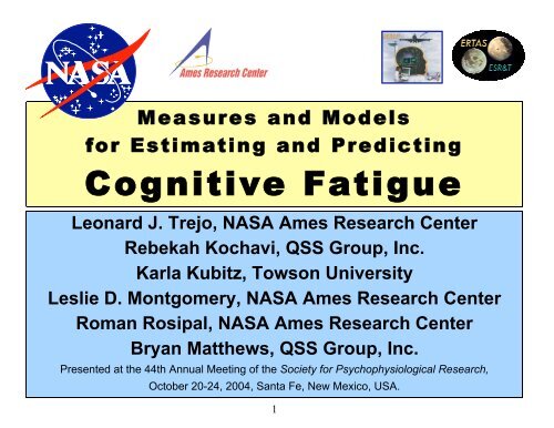 Measures and Models for Estimating and Predicting Cognitive Fatigue.