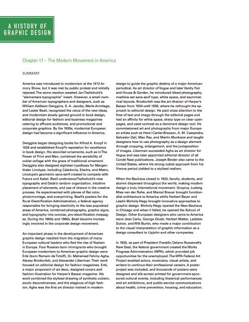 Week 6 The Modern Movement in America - A History of Graphic ...