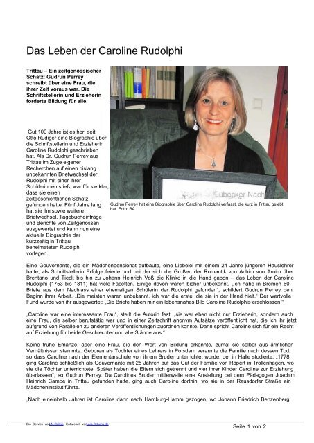 Das Leben der Caroline Rudolphi - Gudrun Perrey