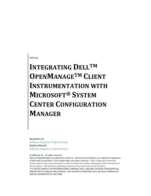 Dell OpenManage Client Instrumentation