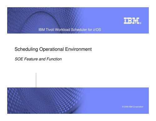 Scheduling Operational Environment - Nordic TWS conference