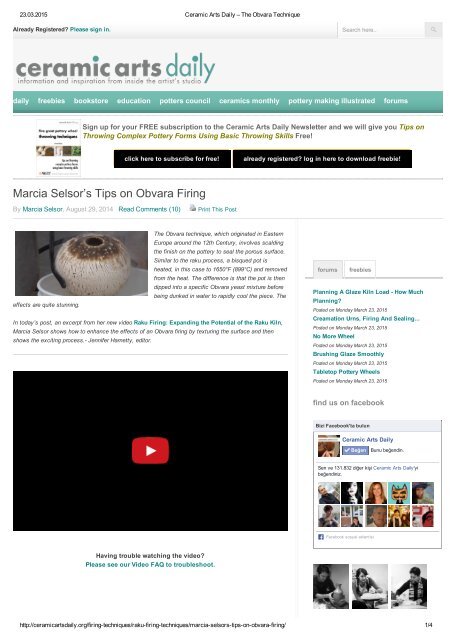 Marcia Selsor’s Tips on Obvara Firing