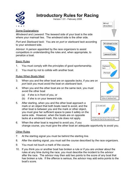 Introductory Rules for Racing - Okanagan Model Sailboat Association.