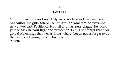 29 Graces 5. Bless us Lor