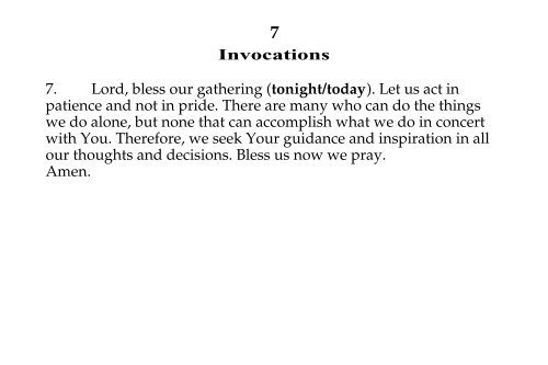 7 Invocations 7. Lord, bl