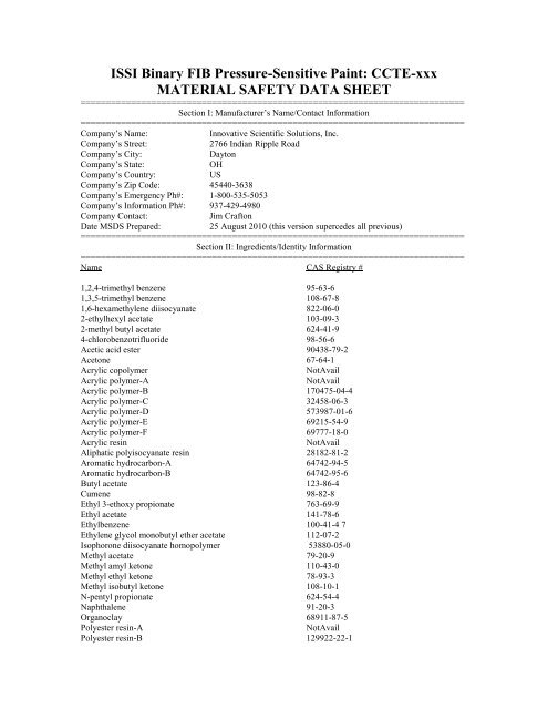 What items are required on an OSHA standard MSDS - Innovative ...