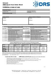 Schools OMR Stock Form Order Sheet FAXBACK: 01908 ... - DRS