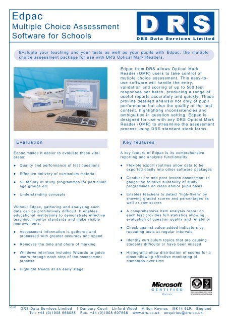 Multiple Choice Assessment Software for Schools - DRS