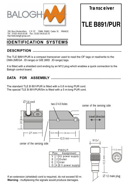 Data sheet TLEB891 - Balogh technical center