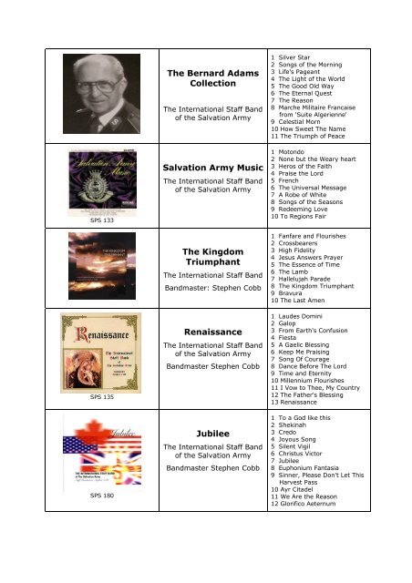 The Bernard Adams Collection Salvation Army Music The Kingdom ...