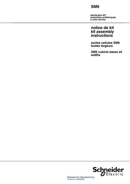 notice de kit kit assembly instructions SM6 - Schneider