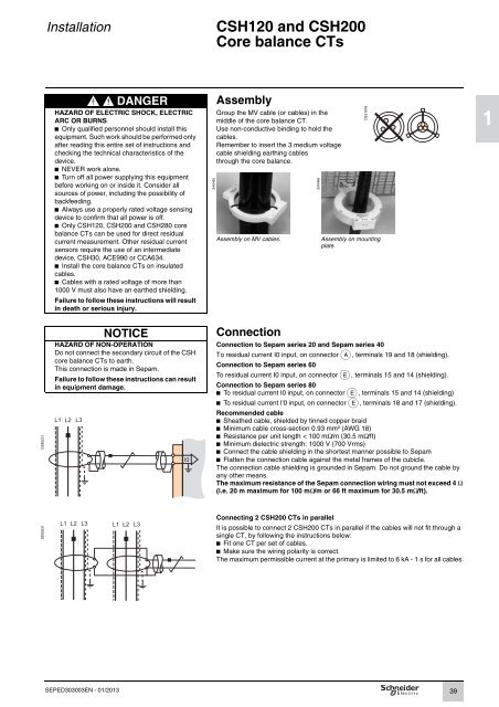 Installation CSH120 and C
