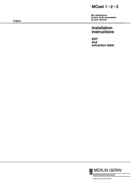 installation instructions MCset 1-2-3 - Schneider