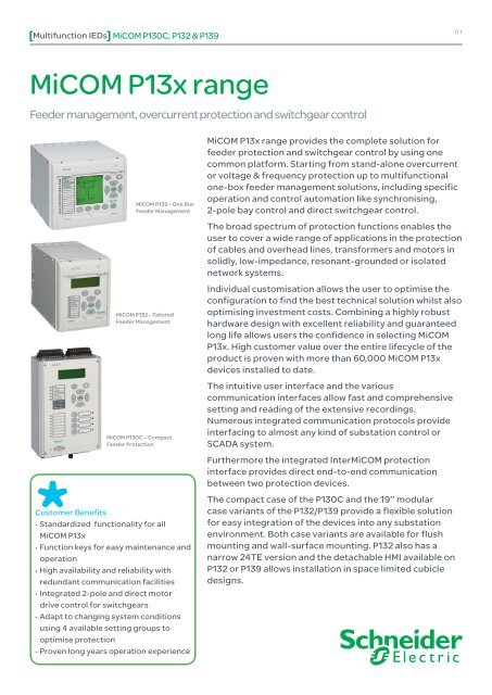 MiCOM P13x - Schneider