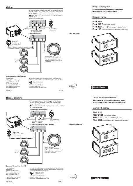 Easergy range Flair 21D Wiring Gamme ... - Schneider Electric