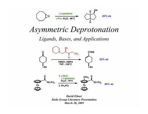Asymmetric Deprotonation - The Stoltz Group