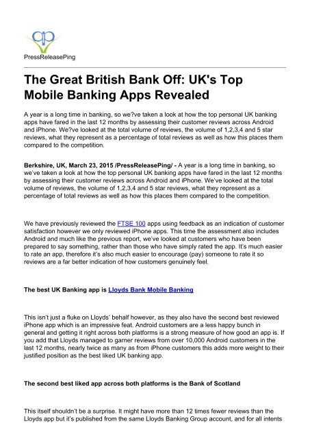 The Great British Bank Off: UK's Top Mobile Banking Apps Revealed