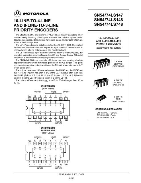 10-line-to-4-line and 8-line-to-3-line priority encoders ... - ClassicCMP