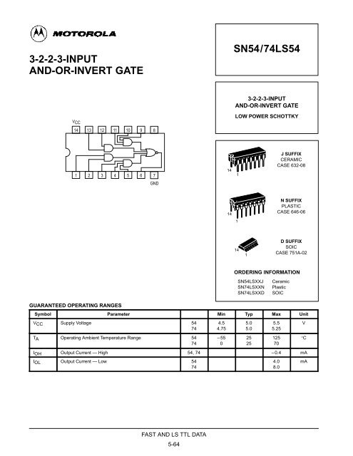 3-2-2-3-INPUT AND-OR-INVERT GATE SN54/74LS54