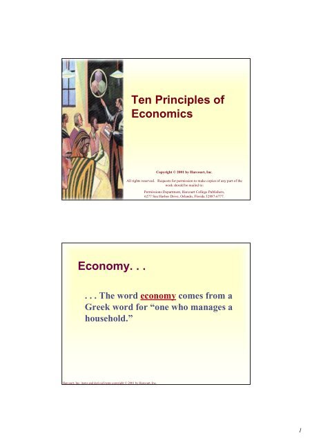 Ten Principles of Economics Economy.