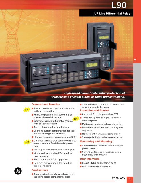 UR Line Differential Relay High-speed current differential protection ...