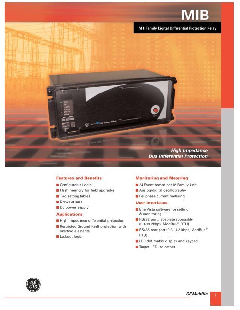 MIB High Impedance Differential Relay