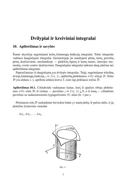 Dvilypiai ir kreiviniai integralai - techmat.vgtu.lt