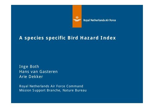 A species specific Bird Hazard Index
