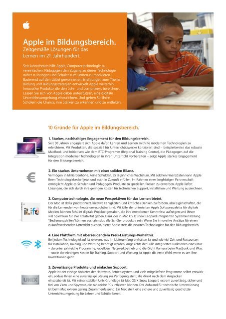 10 Gründe für Apple im Bildungsbereich 10 Gründe für Apple im Bildungsbereich