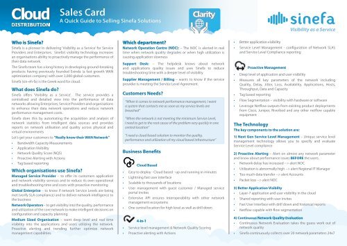 Sinefa Sales Card - Cloud Distribution