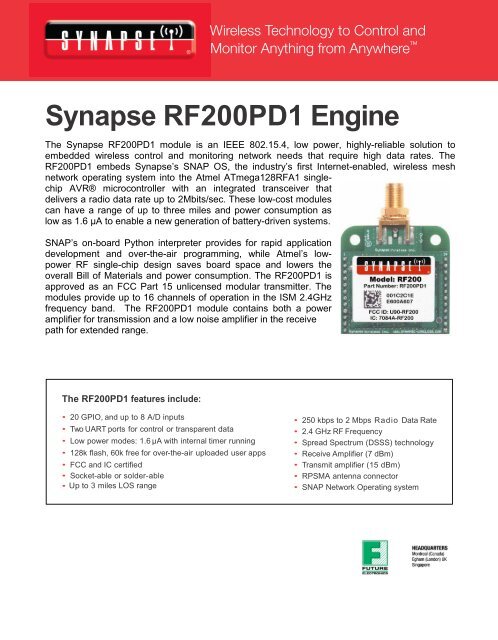 ATmega128RFA - Synapse Wireless
