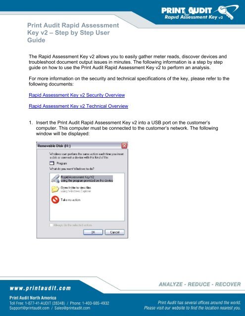 Print Audit Rapid Assessment Key v2 – Step by Step User Guide