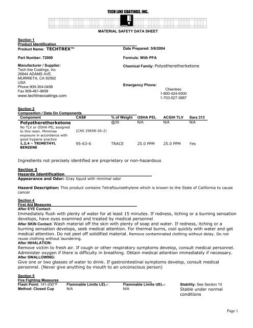 MSDS - PDF - Techline Coatings