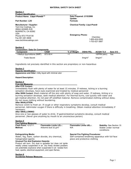 MSDS - PDF - Techline Coatings