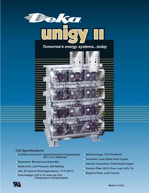UNIGY II battery specs