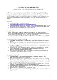 Tutorial: Human gait analysis Answer sheet