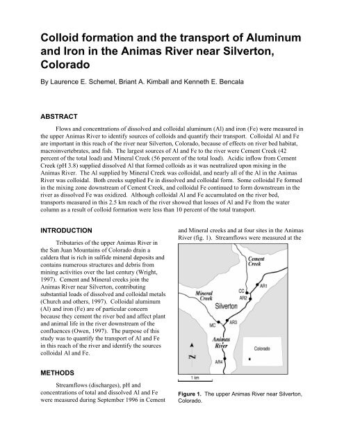 Colloid formation and the transport of Aluminum and Iron in the ...