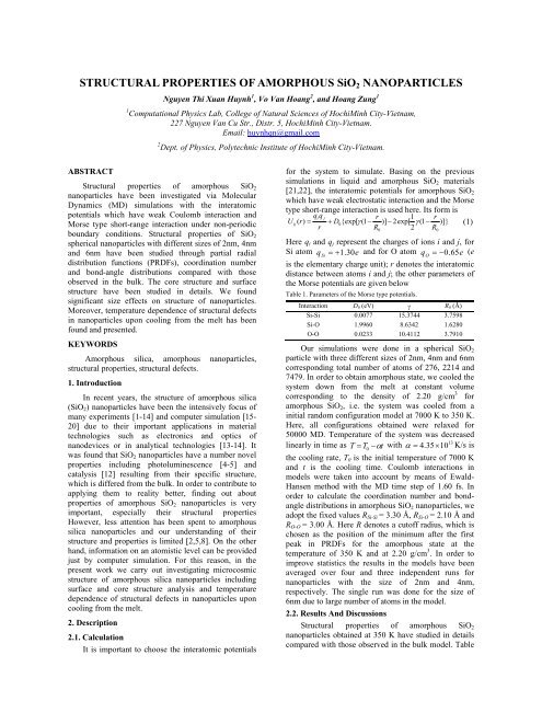 Structural Properties Of Amorphous Sio2