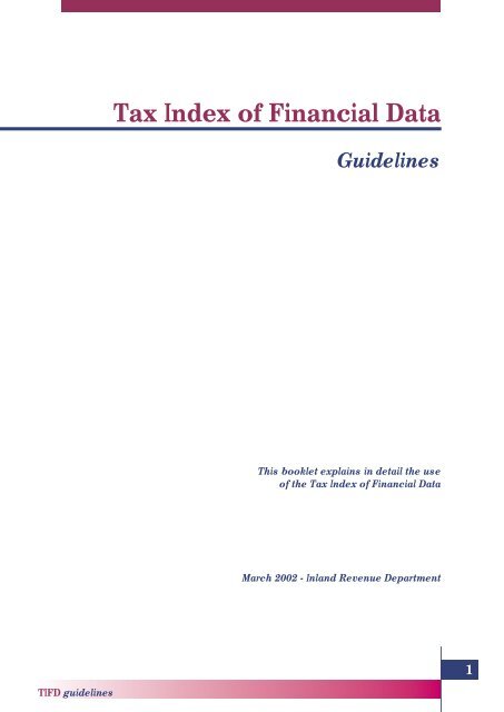 Tax Index of Financial Data - Inland Revenue Department