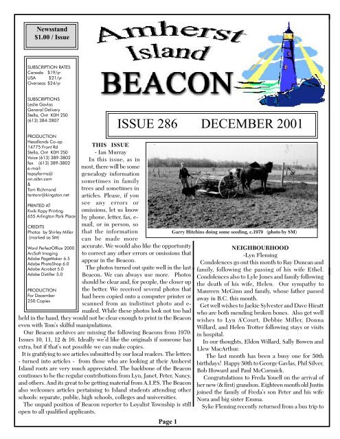 December - Amherst Island