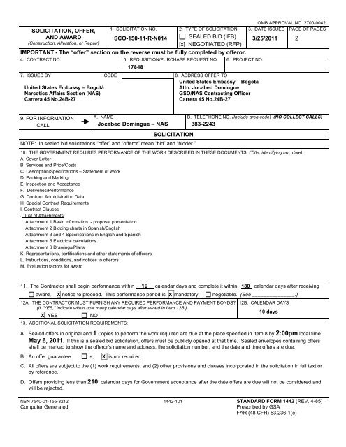 OMB APPROVAL NO. 2700-0042