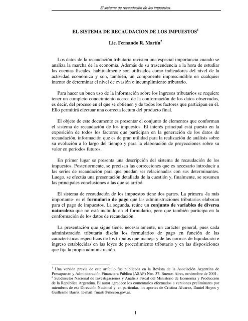 Sistema de recaudacion de los impuestos v.09.pdf - Estimaciones ...