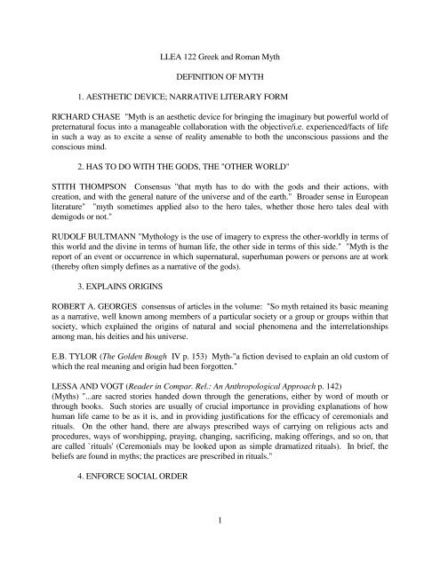 Greek Mythology Definitions