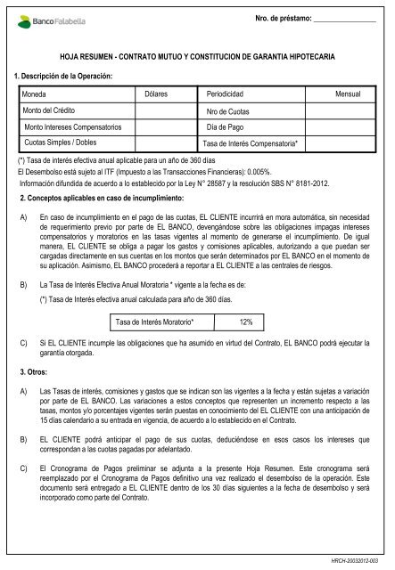 Hoja De Trabajo De Credito