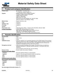 Material Safety Data Sheet - Conservation Support Systems
