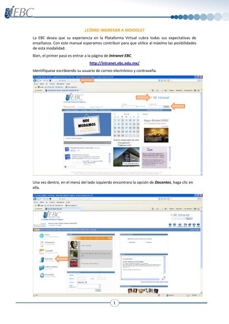 Manual de Moodle para profesores - Intranet EBC
